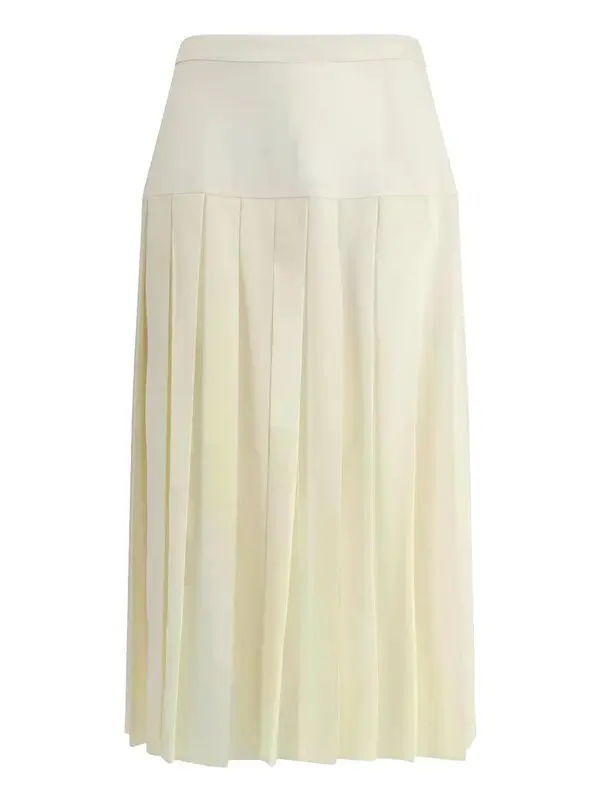 Alessandra Rich Pleated Midi Skirt - White