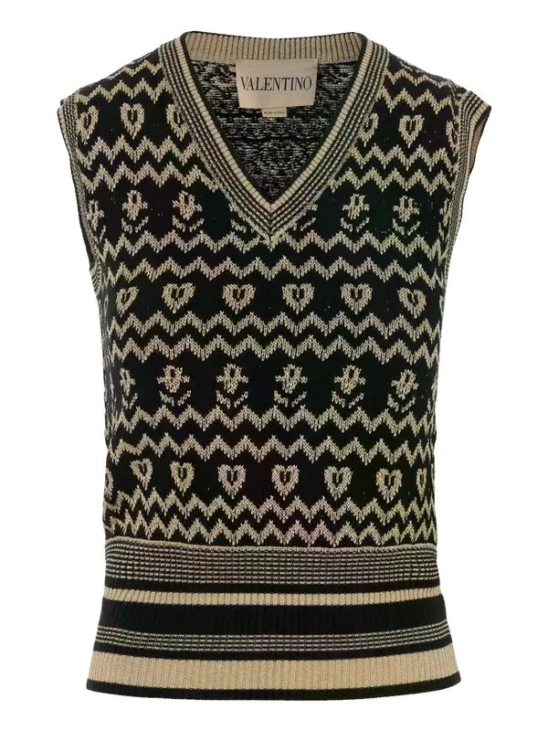 Valentino Garavani Wool-blend Knit Vest - Black