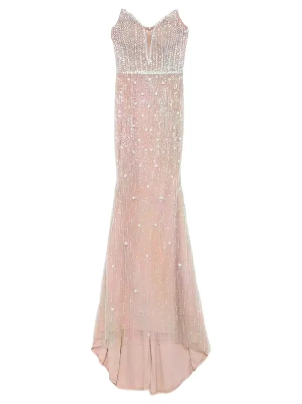 Holland & Holland Embellished Fishtail Maxi Dress - Pink