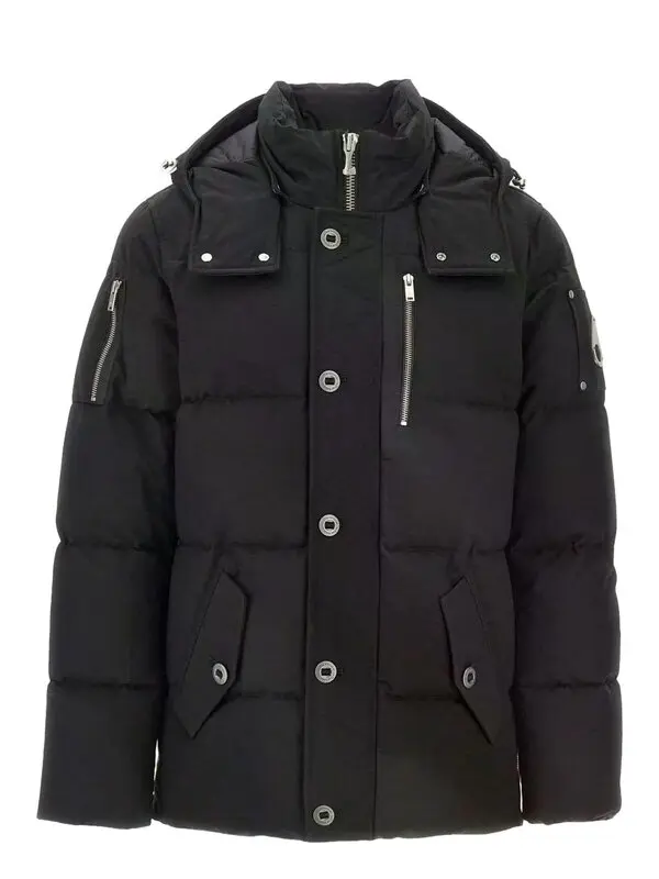 Moose Knuckles Quilted Coat With Removable Hood - Black