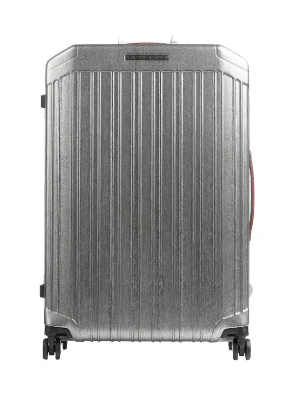 PIQUADRO Textured Wheeled Luggage - Silver