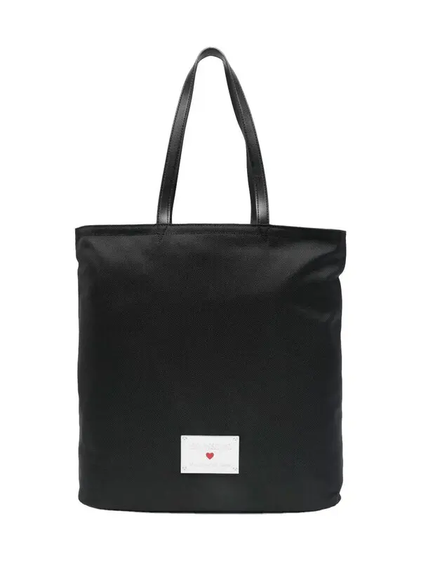 Moschino Logo-plaque Tote Bag - Black