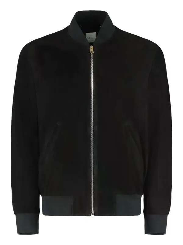 Paul Smith Suede Zip-front Bomber Jacket - Black