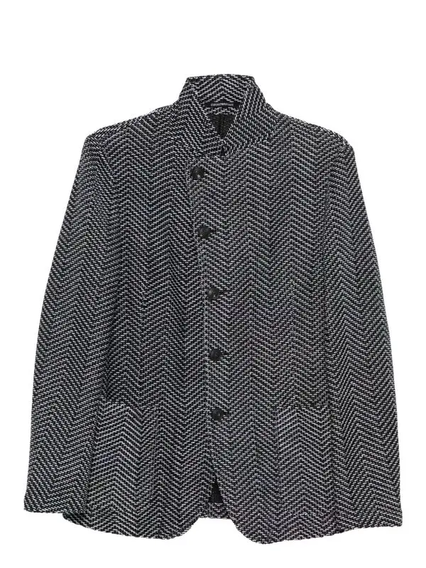 Emporio Armani Zigzag-pattern Jacket - Black