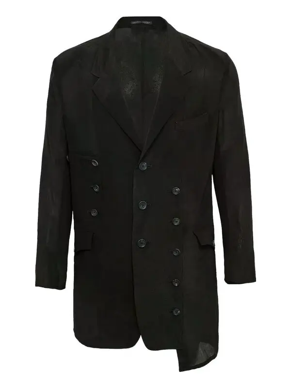Yohji Yamamoto Single-breasted Asymmetrical Jacket - Black