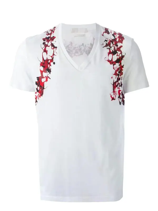 Alexander McQueen Marbled Print T-shirt - White