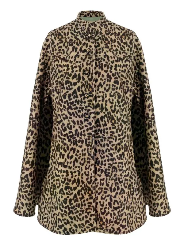 Valentino Garavani Animal-print Wool Cape - Brown