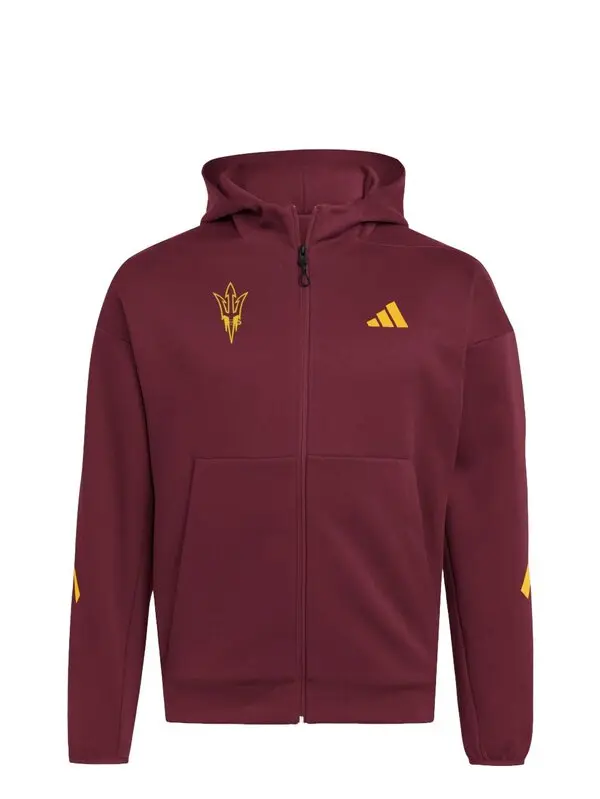 Adidas Arizona State Sun Devils Z.n.e. Full-zip Hoodie - Team Maroon / Team Colleg Gold