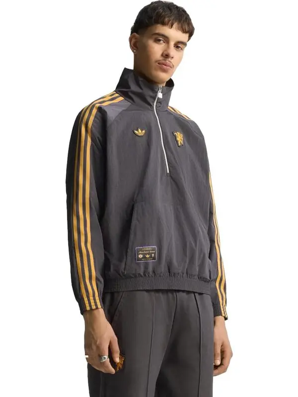 Adidas Manchester United Terrace Icons Half-zip Jacket - Utility Black