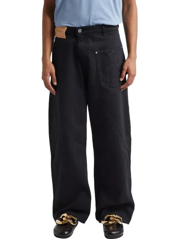 JW Anderson Twisted Workwear Denim Jeans - Black
