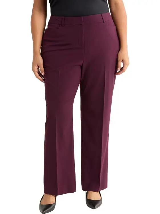 TAHARI ASL Bird Eye Pants - Plum