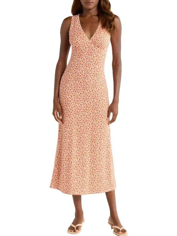 REFORMATION Floral Print Sleeveless Maxi Dress - Mulberry