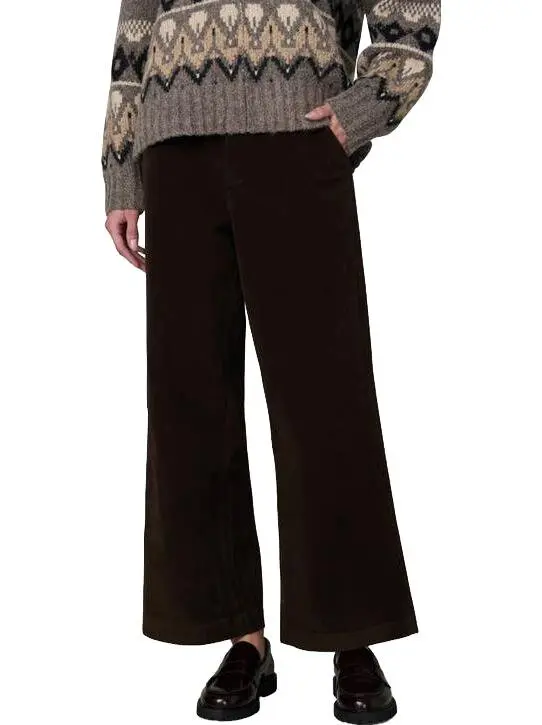 Joe's Jeans The Mia High-waist Ankle Wide-leg Faux Suede Jeans - Dark Chocolate