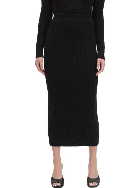 FAVORITE DAUGHTER The Feel Good Knit Maxi Skirt - Black