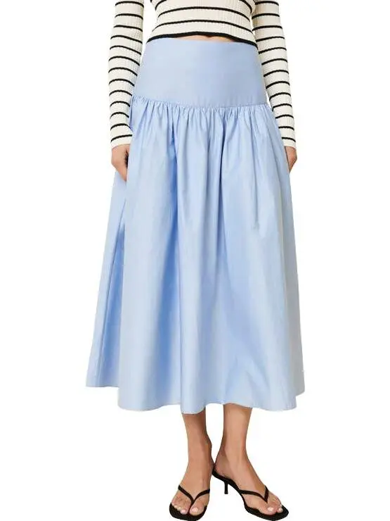 Solid & Striped Magnolia Cotton Maxi Skirt - Open Water