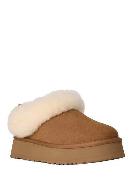 UGG Tazzelle Genuine Shearling Collar Slipper - Chestnut