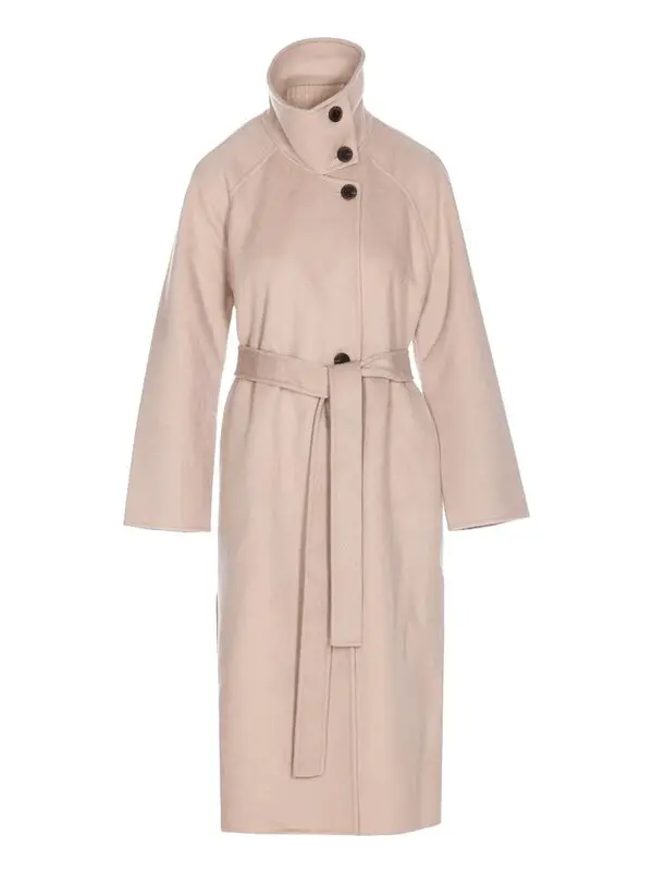 THE DYNAMIS STUDIO Coat With Belt - Beige