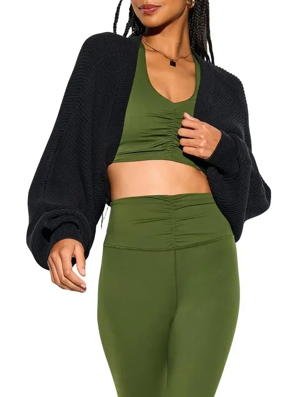 Spiritual Gangster Vera Studio Cotton Shrug - Black