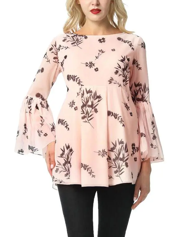 KIMI + KAI Floral Print Maternity/nursing Blouse - Multicolored