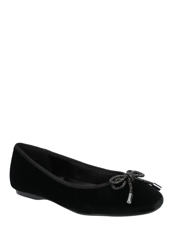 BIRDIES The Hummingbird Flats - Black Velvet Jeweled Bow