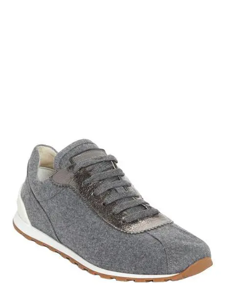 Brunello Cucinelli Mixed Media Runner Sneakers - C003 Charcoal