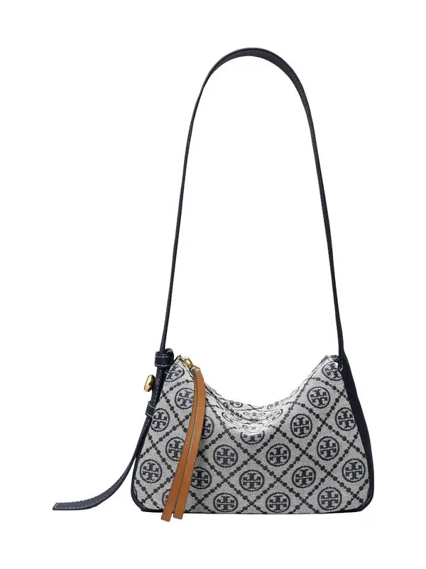 Tory Burch T Monogram Canvas Shoulder Bag - Tory Navy