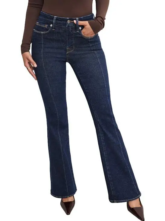 Good American Petite Front Seam Flare Jeans - Indigo983