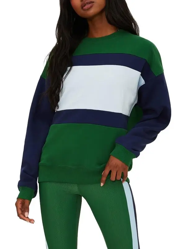 Beach Riot Devyn Oversize Sweatshirt - Ivy Colorblock