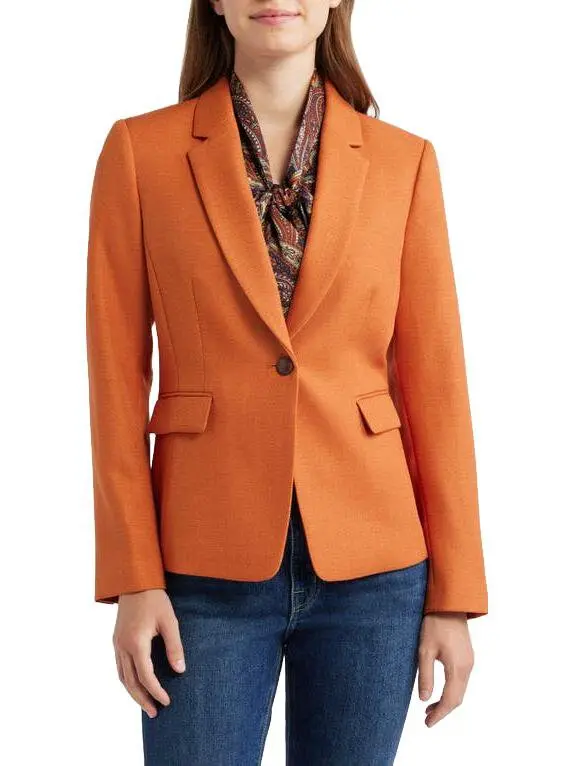 TAHARI ASL One-button Blazer - Burnt Orange