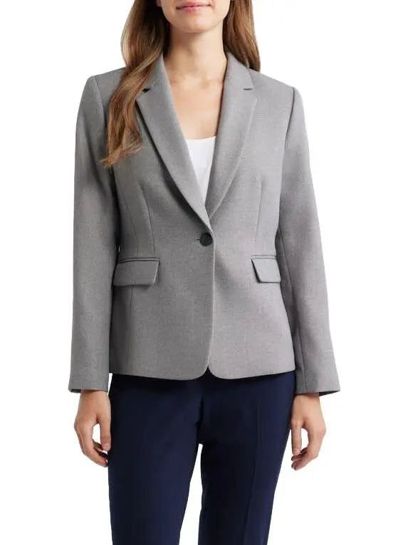 TAHARI ASL One-button Blazer - Heather Grey