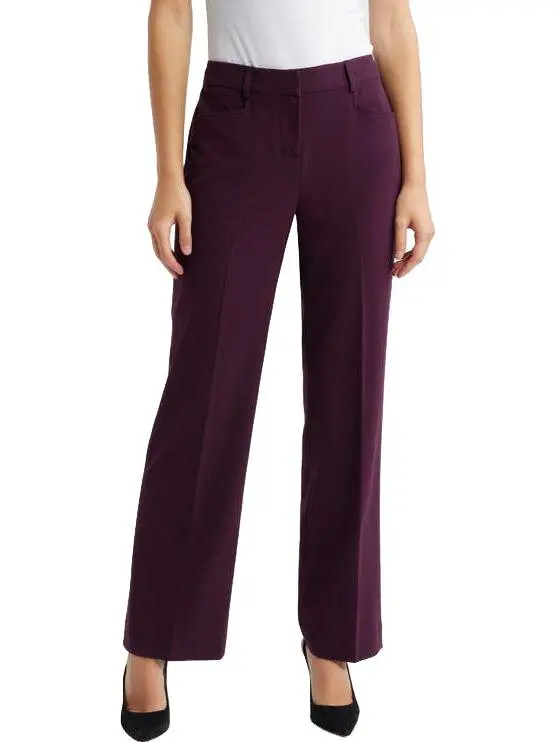 TAHARI ASL Flare Leg Pants - Plum