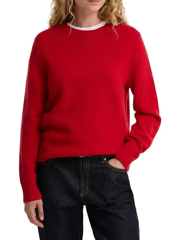 Barbour Woodhouse Wool & Cashmere Crewneck Sweater - Crimson