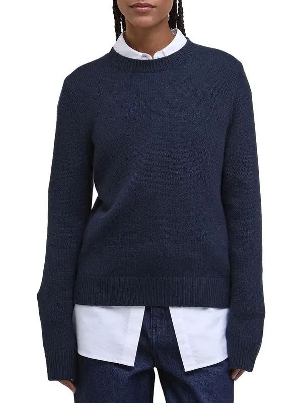 Barbour Woodhouse Wool & Cashmere Crewneck Sweater - Navy