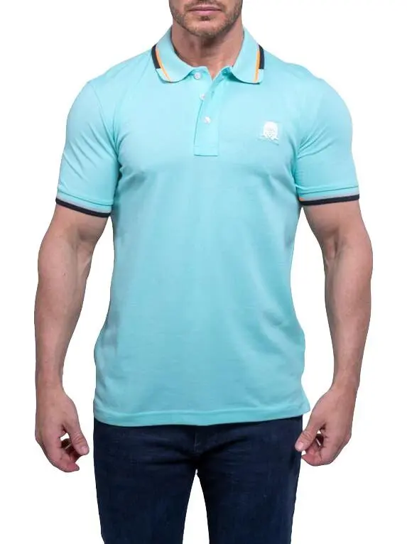 MACEOO Tipemb43 Green Piqué Polo - Light Blue