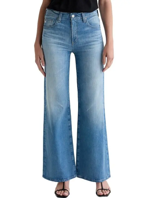 Ag Saige Mid-rise Wide-leg Jeans - 18 Years Bisou