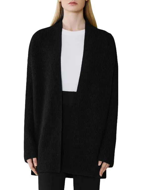 Soia & Kyo Rib Open Front Cardigan - Black