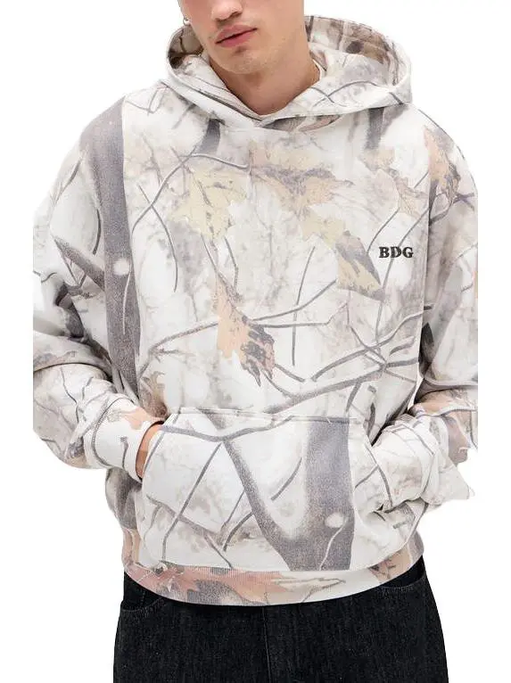 BDG URBAN OUTFITTERS Camo Print Pullover Hoodie - White Barko