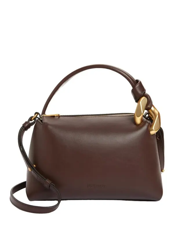 JW Anderson Small Jwa Corner Leather Top Handle Bag - Deep Walnut 631