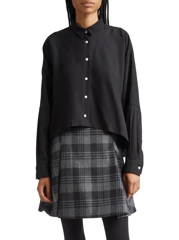 Proenza Schouler Classic Twill Button-up Top - Black