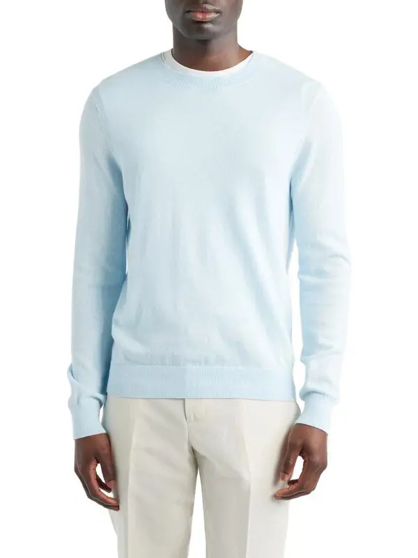 Nordstrom Crewneck Cotton & Cashmere Sweater - Blue Diamond