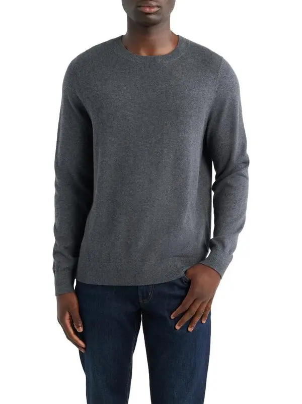 Nordstrom Crewneck Cotton & Cashmere Sweater - Grey Embers Heather