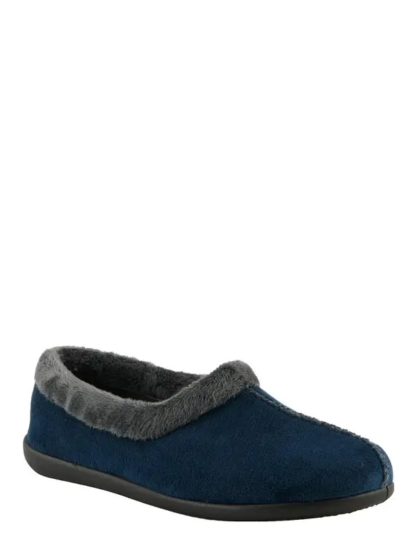 SPRING STEP SHOES Amalie Faux Fur Slipper - Navy Multi