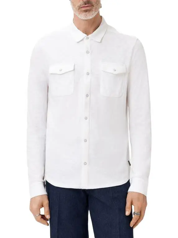 John Varvatos Arvon Knit Western Snap-up Shirt - White