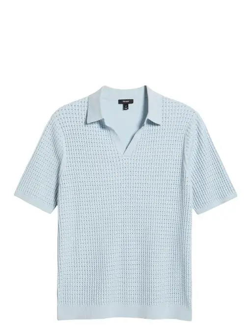 REISS Merit Cotton Blend Polo - Soft Blue