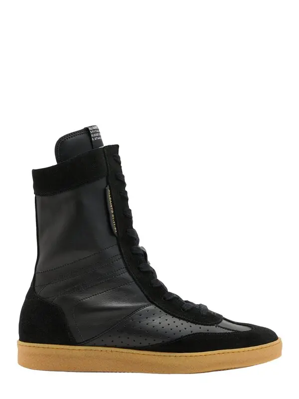 ALLSAINTS Louise Leather And Suede High-top Sneakers - Black