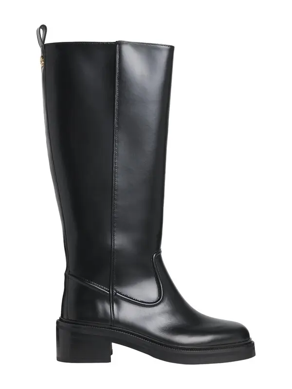 Maje Leather Knee-high Riding Boots - Black