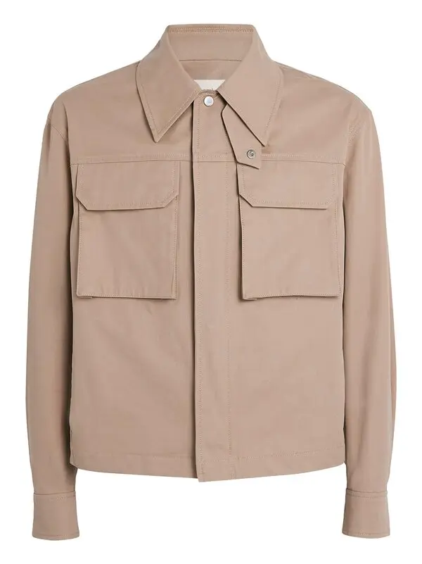 Ami Cotton Gabardine Jacket - Beige