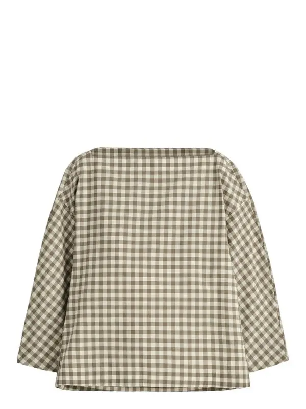 Cos Boat-neck Cotton Blouse - Beige