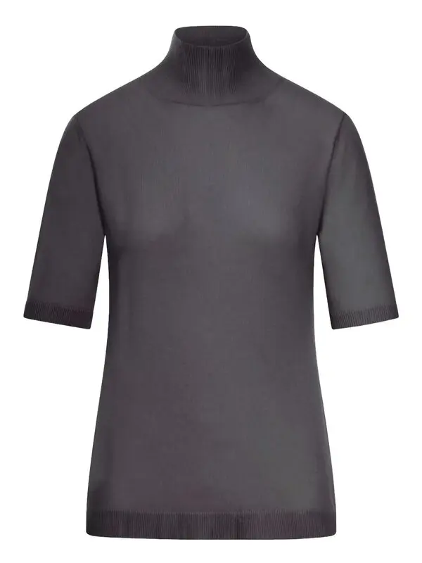 Max Mara Mock-neck Wool Top - Black