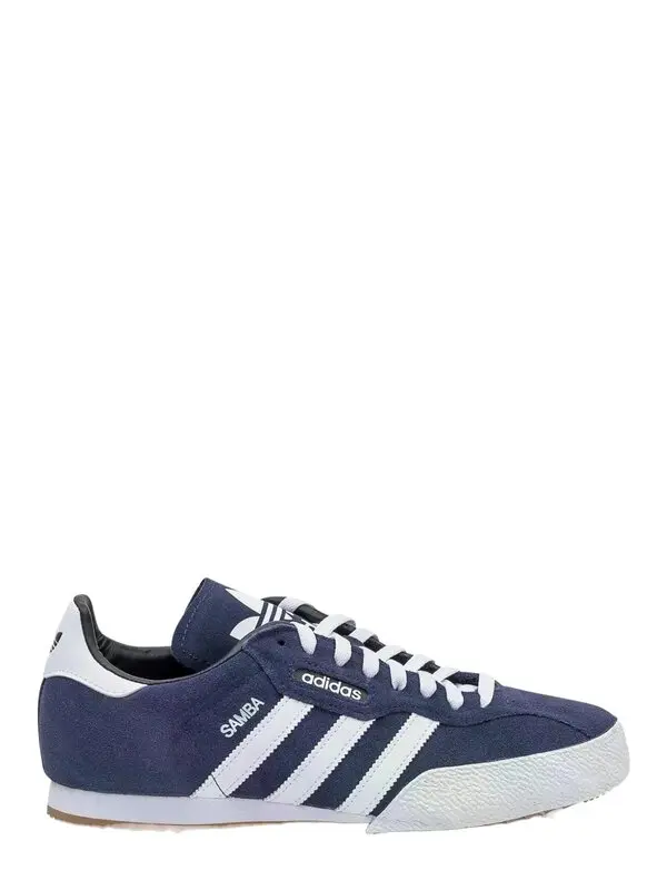 Adidas Samba Super Suede Three-stripe Sneakers - Blue